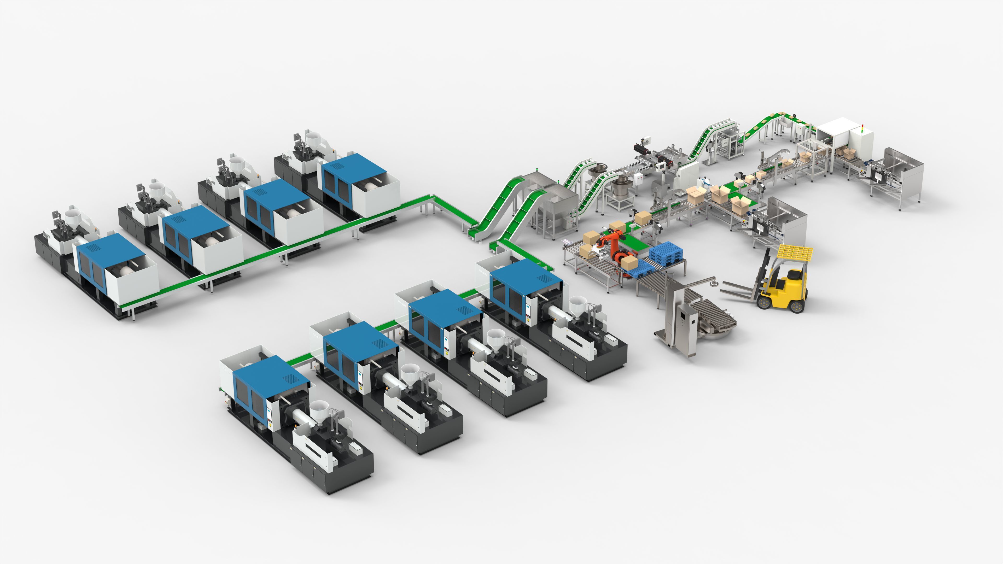 Automatic Plastic Parts Production Line 3D model | CGTrader