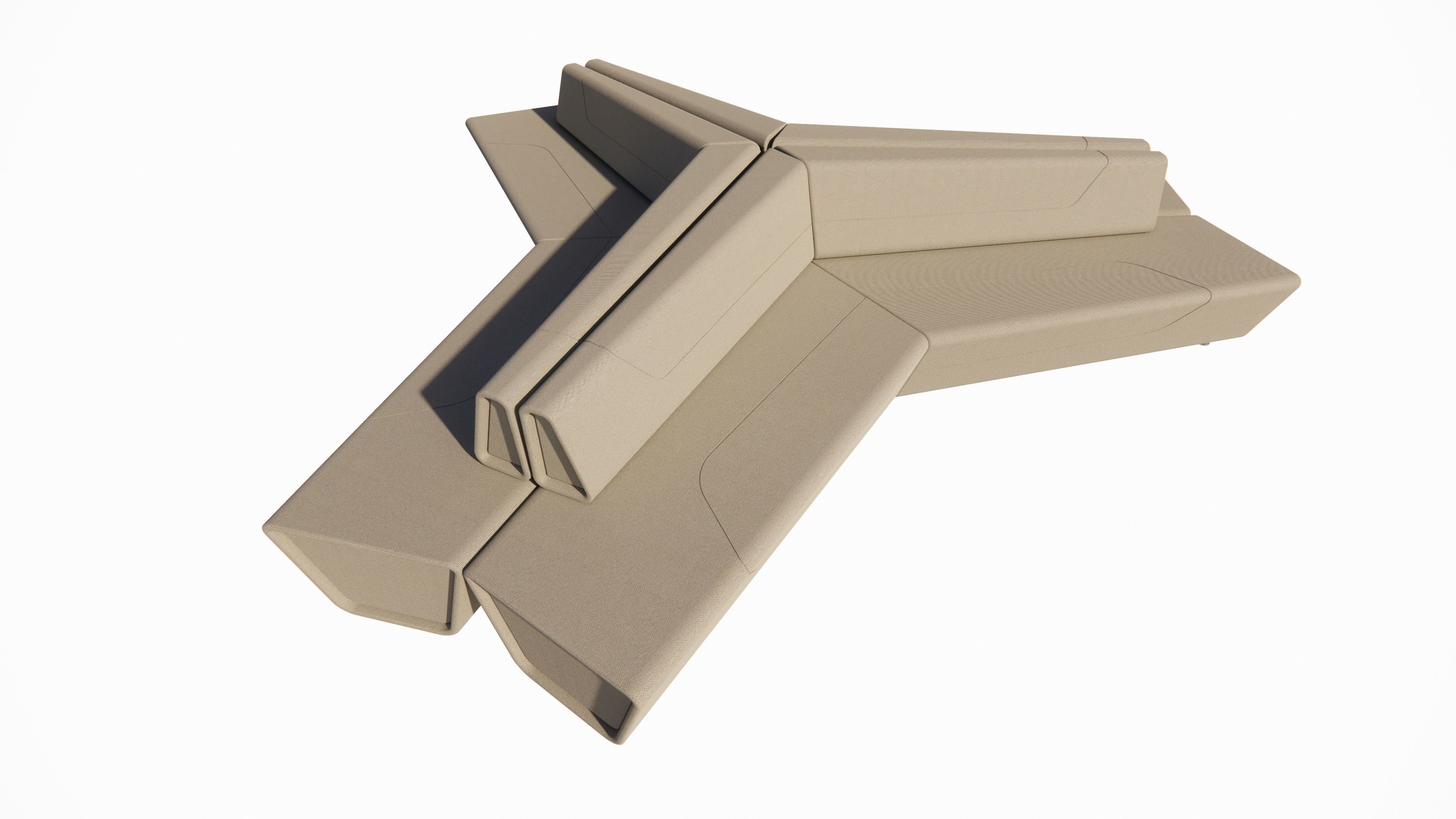 Boomerang Bench free 3D model | CGTrader