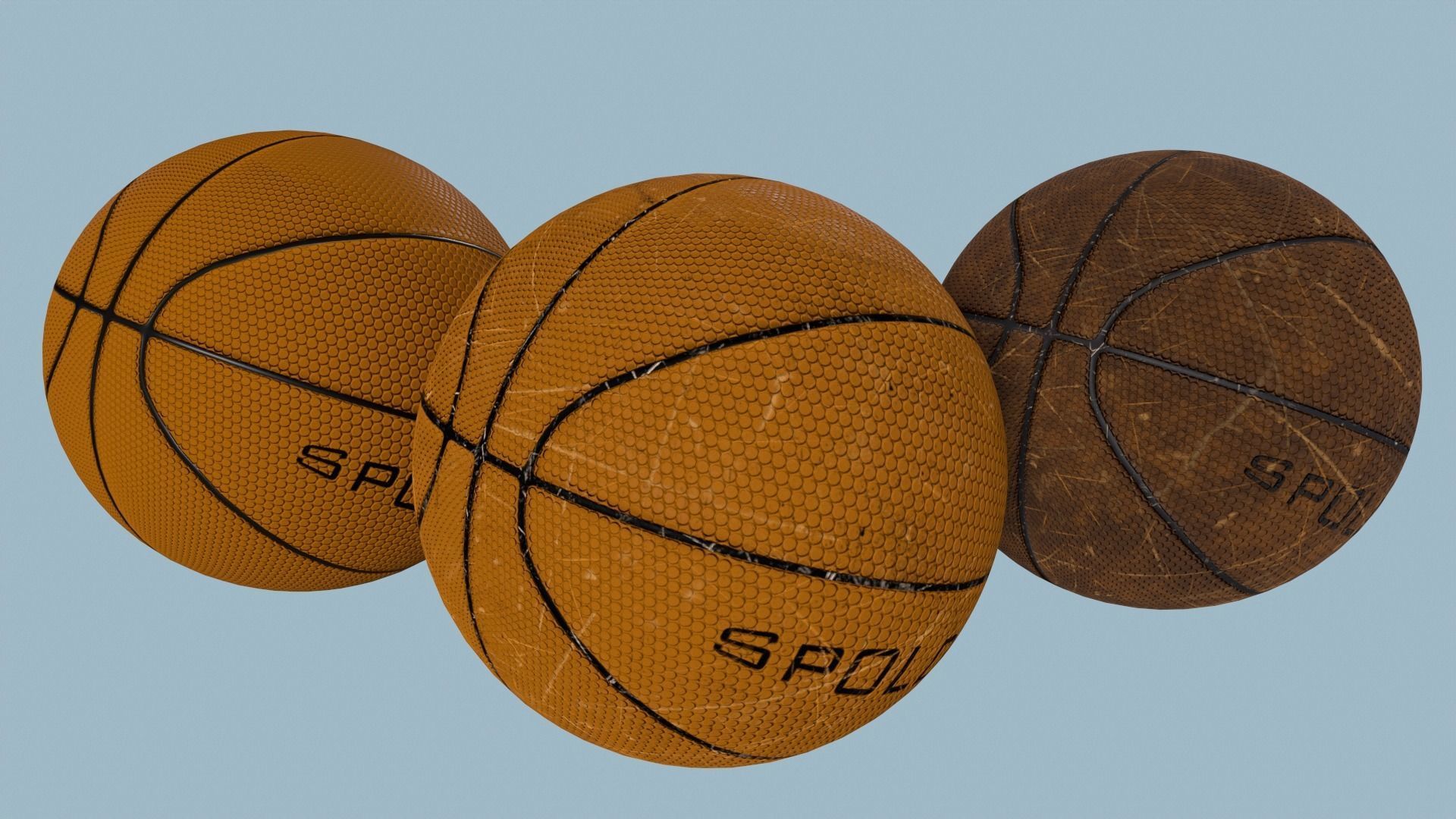 Basketball balls pack scratches free VR / AR / low-poly 3D model | CGTrader