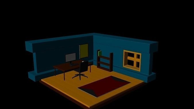 simple room 3D model animated | CGTrader