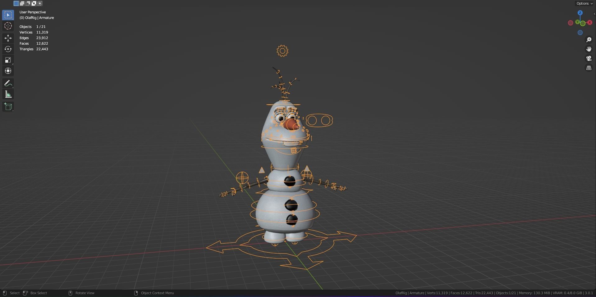 3D model FROZEN Olaf Rig Blender VR / AR / low-poly | CGTrader