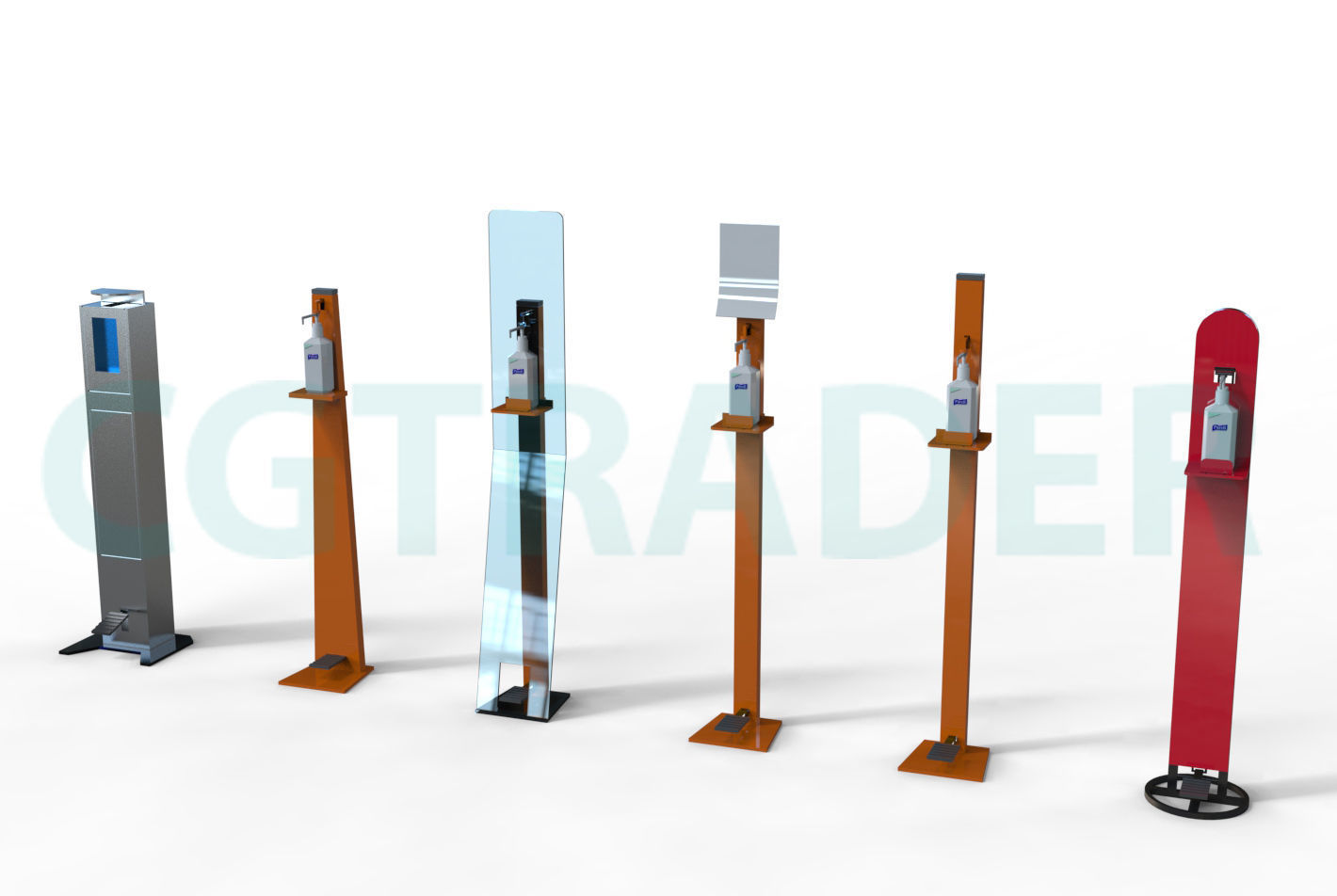 Hand sanitizer dispenser design 3d model with pedal 3D model | CGTrader