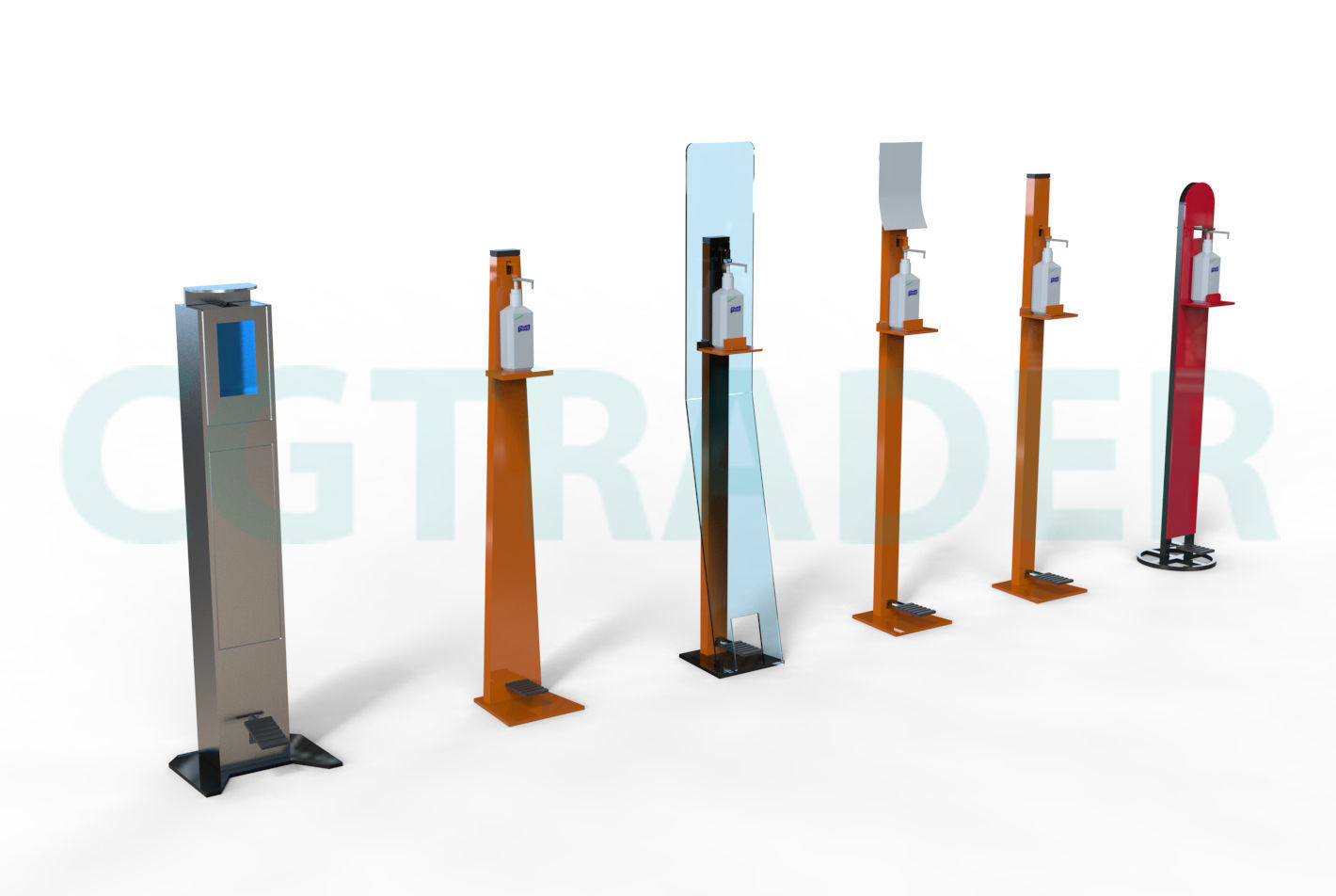 Hand sanitizer dispenser design 3d model with pedal 3D model | CGTrader