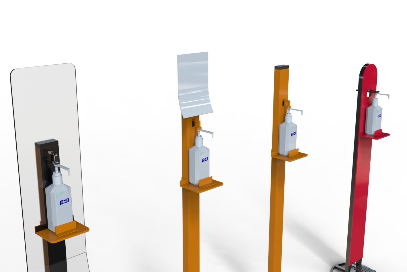 Hand sanitizer dispenser design 3d model with pedal 3D model | CGTrader