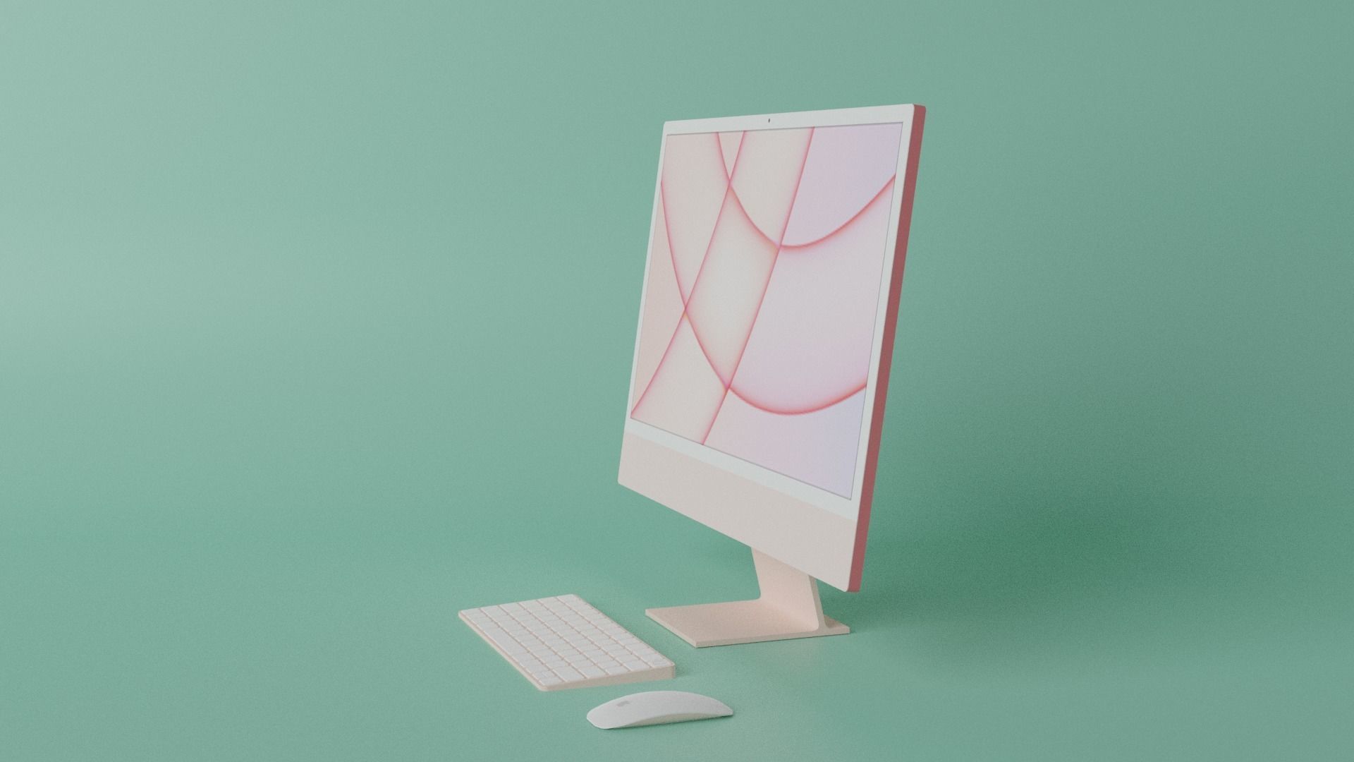 iMac 24-inch 2021 Pink 3D model | CGTrader