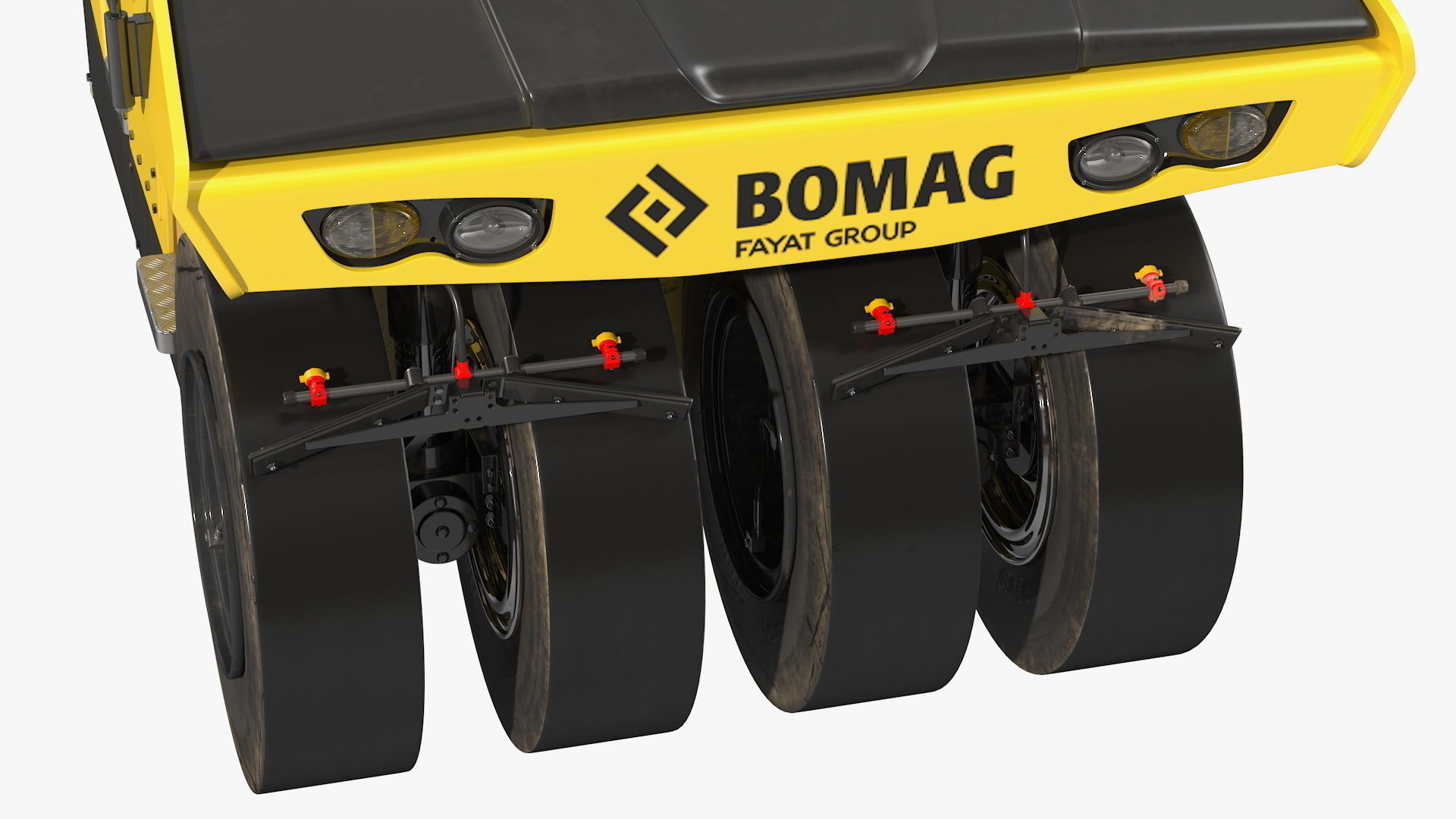 Bomag BW 28 RH Pneumatic Tired Compactor Dusty Rigged 3D model rigged ...