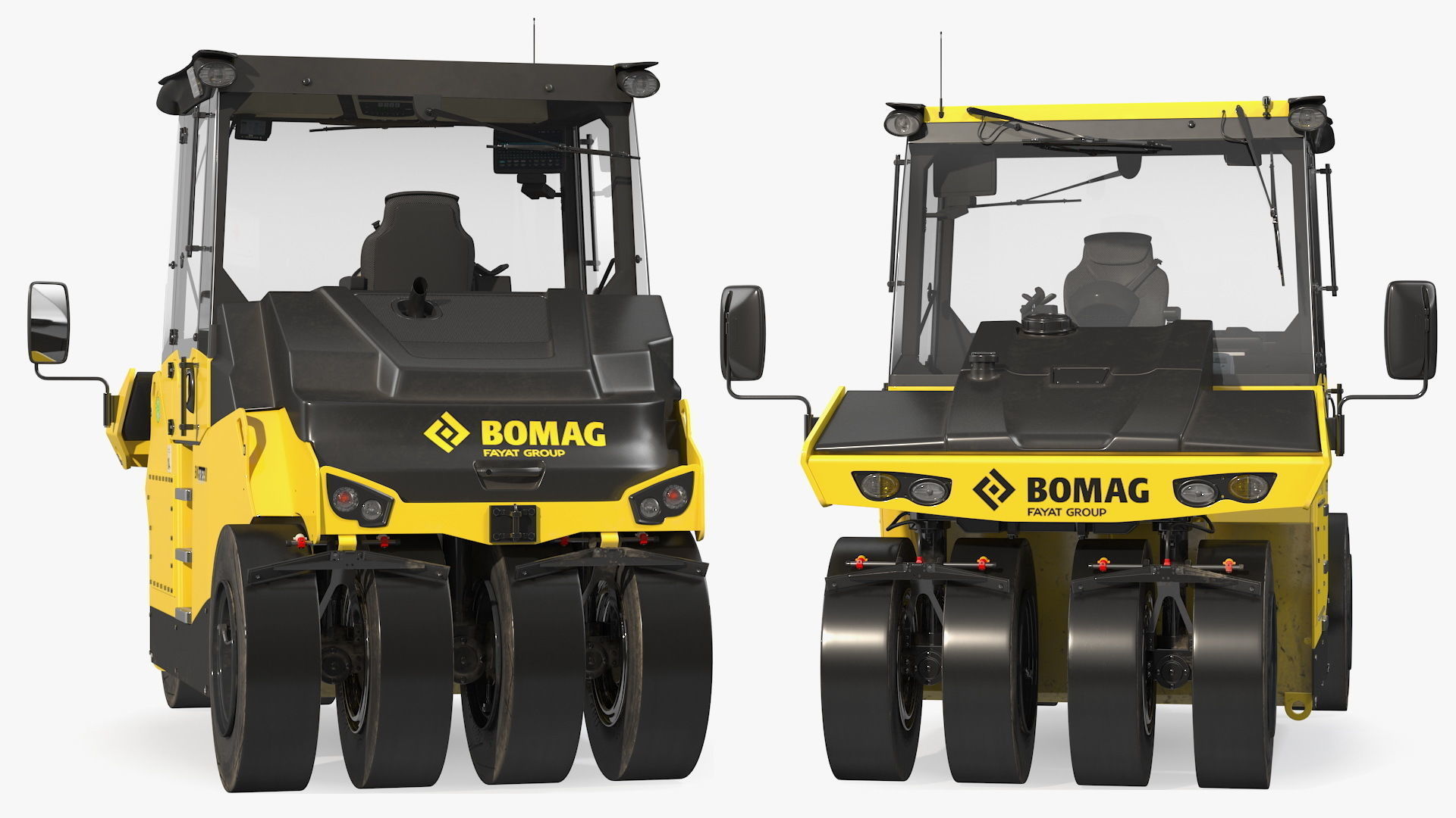 Bomag BW 28 RH Pneumatic Tired Compactor Dusty Rigged 3D model rigged ...