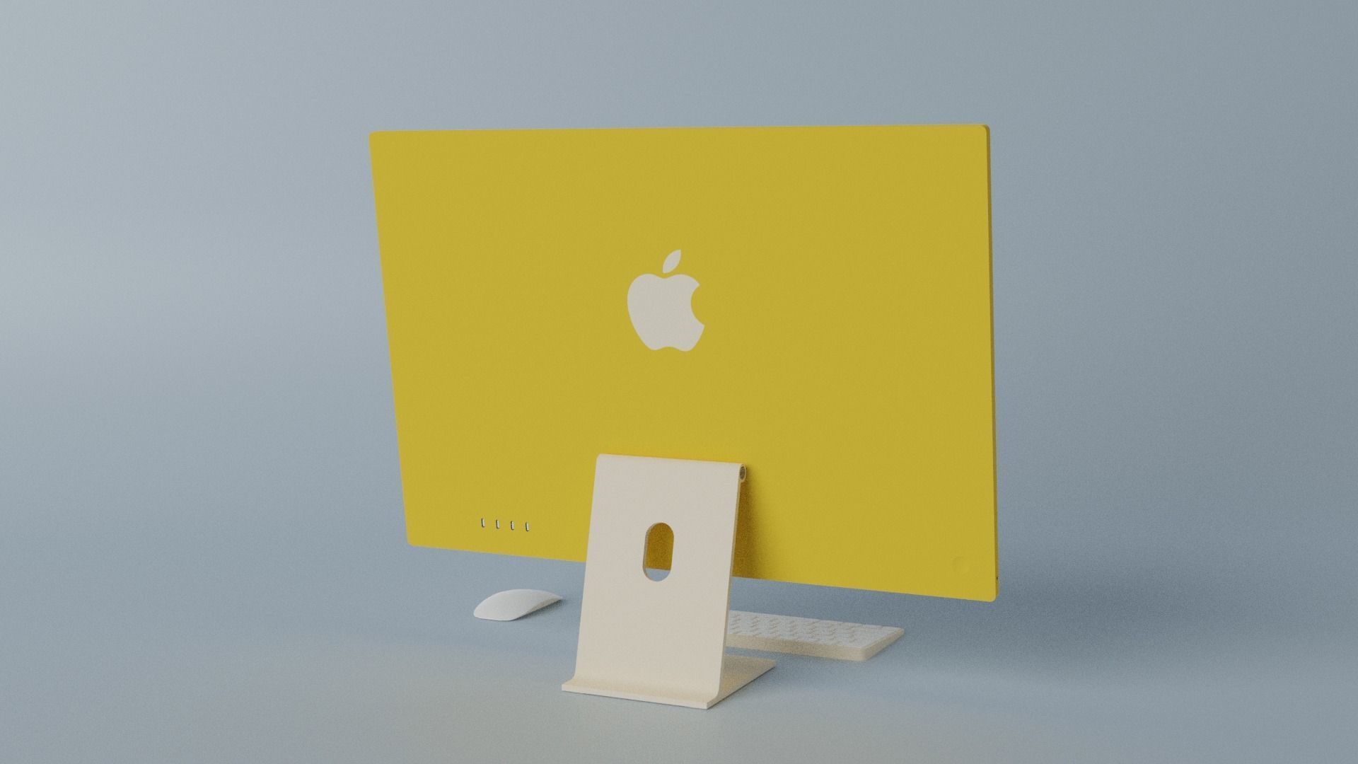 iMac 24-inch 2021 Yellow 3D model | CGTrader
