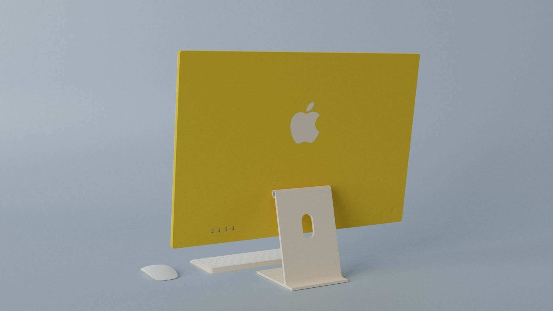 iMac 24-inch 2021 Yellow 3D model | CGTrader