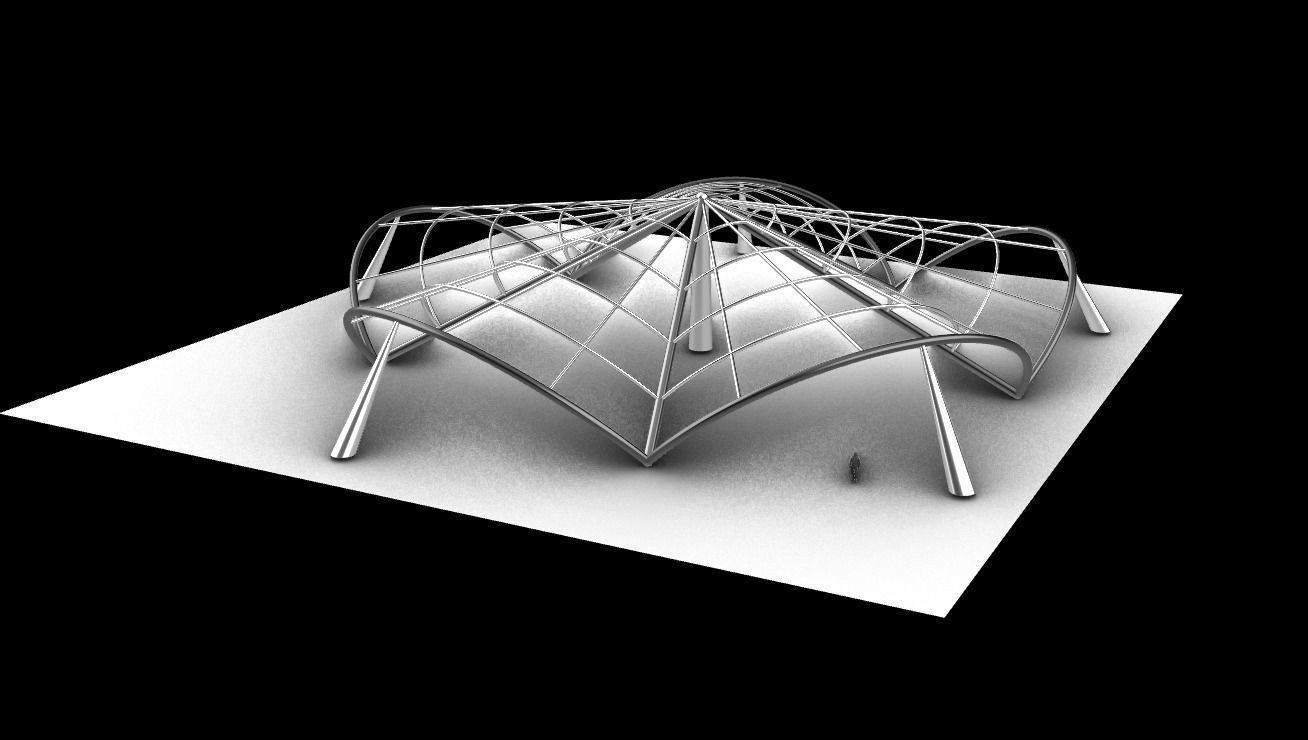 Architectural Tensile Structure 5 sides 3D model | CGTrader