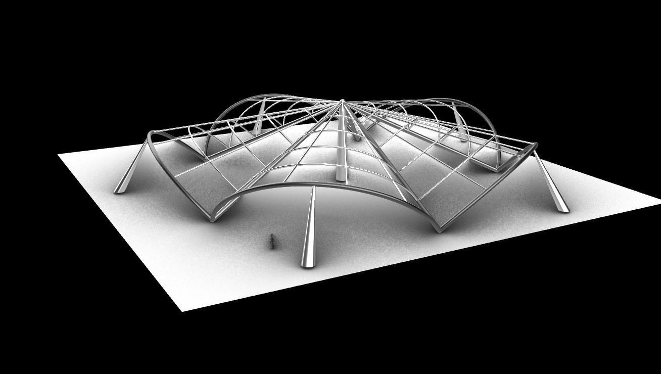 Architectural Tensile Structure 5 sides 3D model | CGTrader
