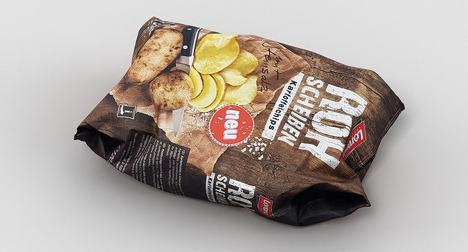 Potato Chip Crisp Packet 3D model | CGTrader