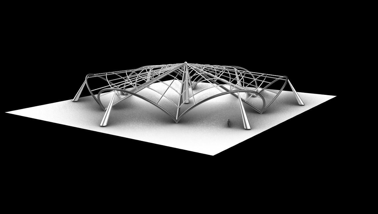 Architectural Pavilion Structure 6 sides 3D model | CGTrader