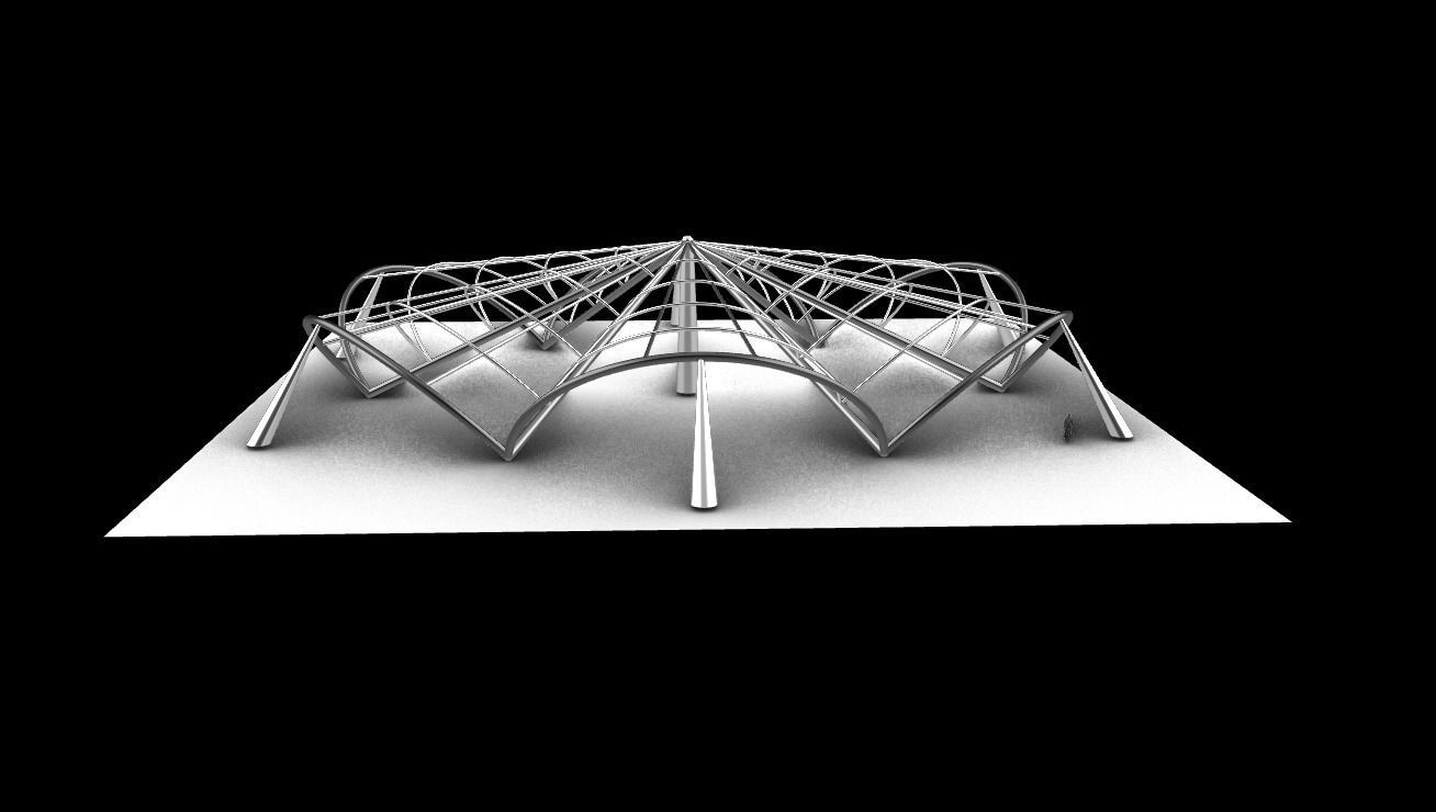 Architectural Pavilion Structure 6 sides 3D model | CGTrader