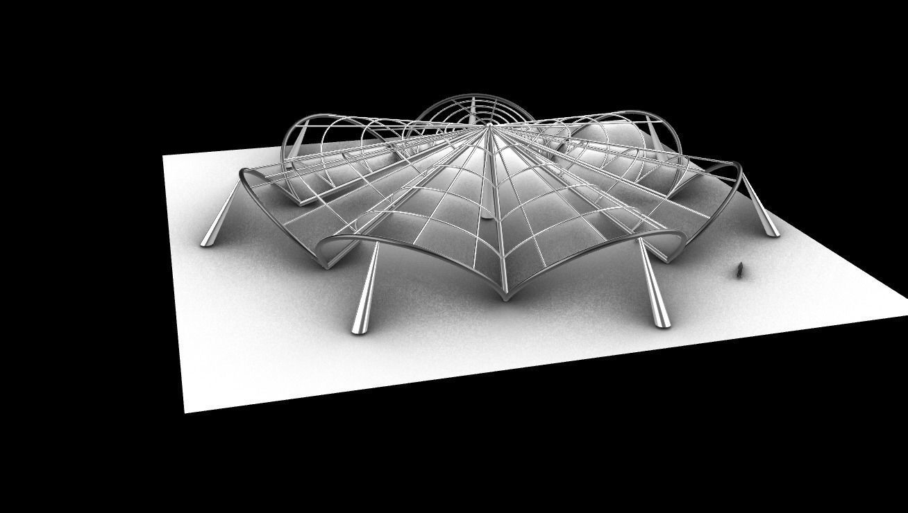 Architectural Pavilion Structure 7 sides 3D model | CGTrader