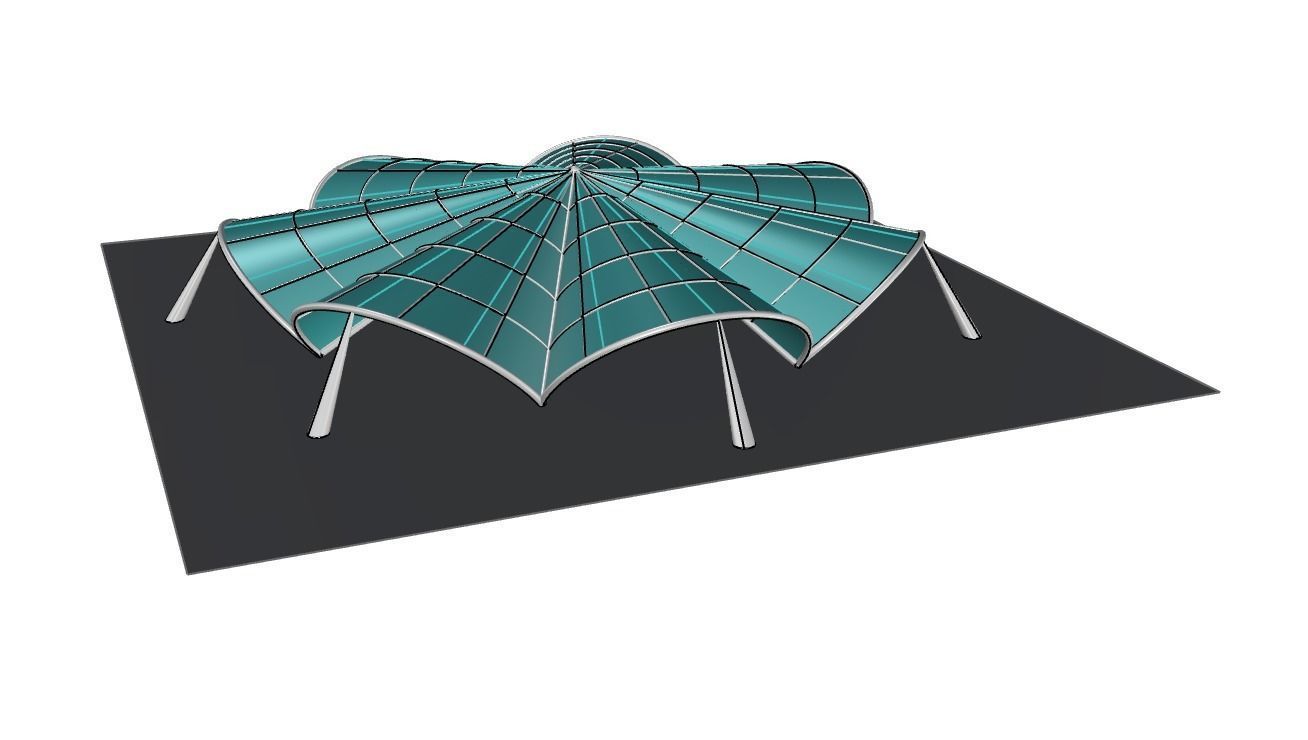 Architectural Pavilion Structure 7 sides 3D model | CGTrader