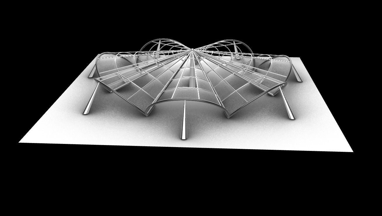 Architectural Pavilion Structure 7 sides 3D model | CGTrader
