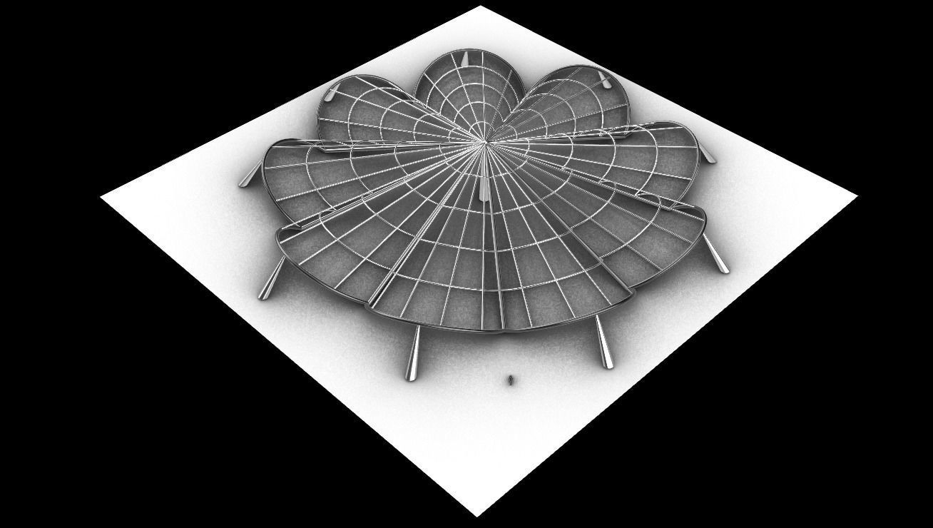 Architectural Pavilion Structure 7 sides 3D model | CGTrader