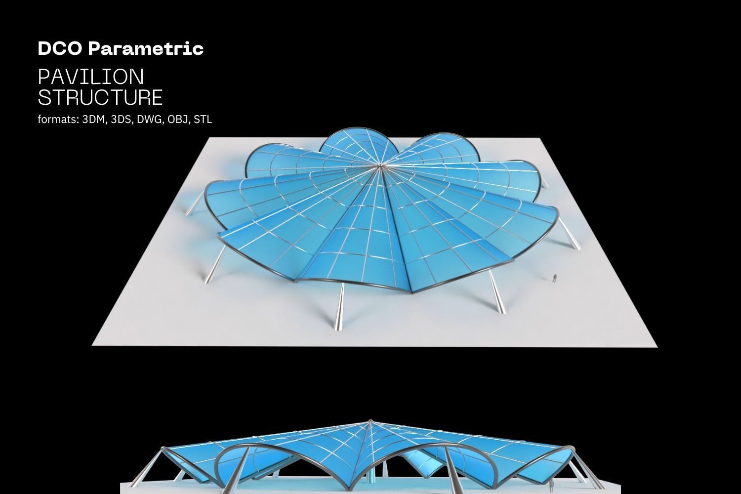 Architectural Pavilion Structure 7 sides 3D model | CGTrader