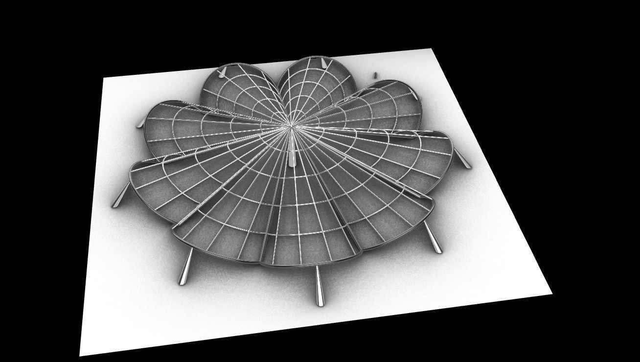 Architectural Pavilion Structure 7 sides 3D model | CGTrader