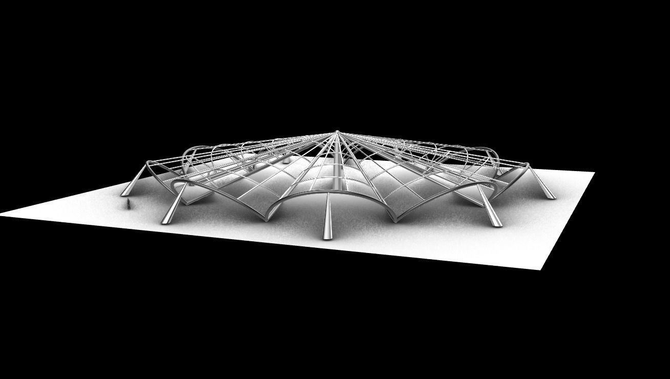 Architectural Pavilion Structure 7 sides 3D model | CGTrader
