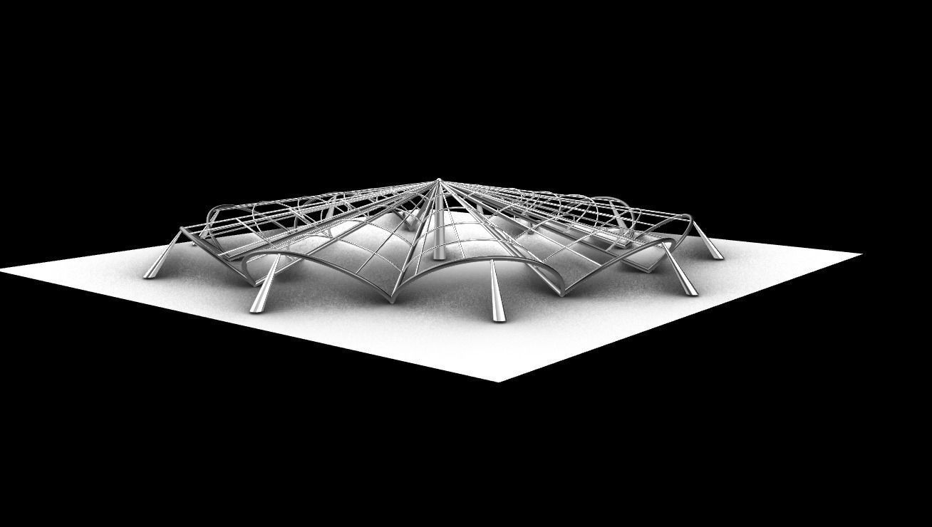 Architectural Pavilion Structure 7 sides 3D model | CGTrader