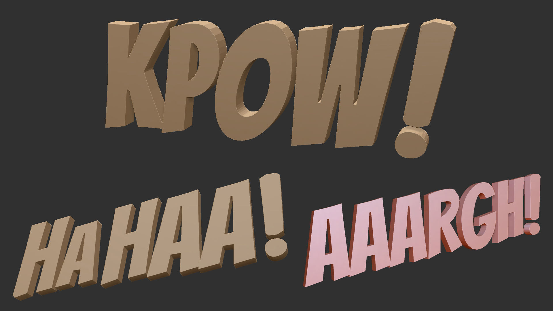 160 Low poly Zbrush IMM brush set of comic dialogue sound words 3D ...