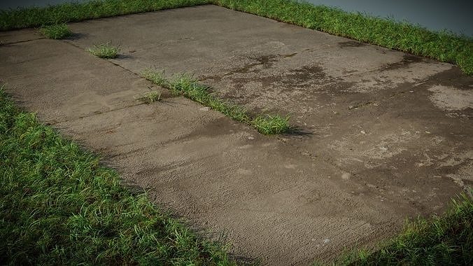 8ft by 12ft Slab of Farm Pavement 3D model | CGTrader