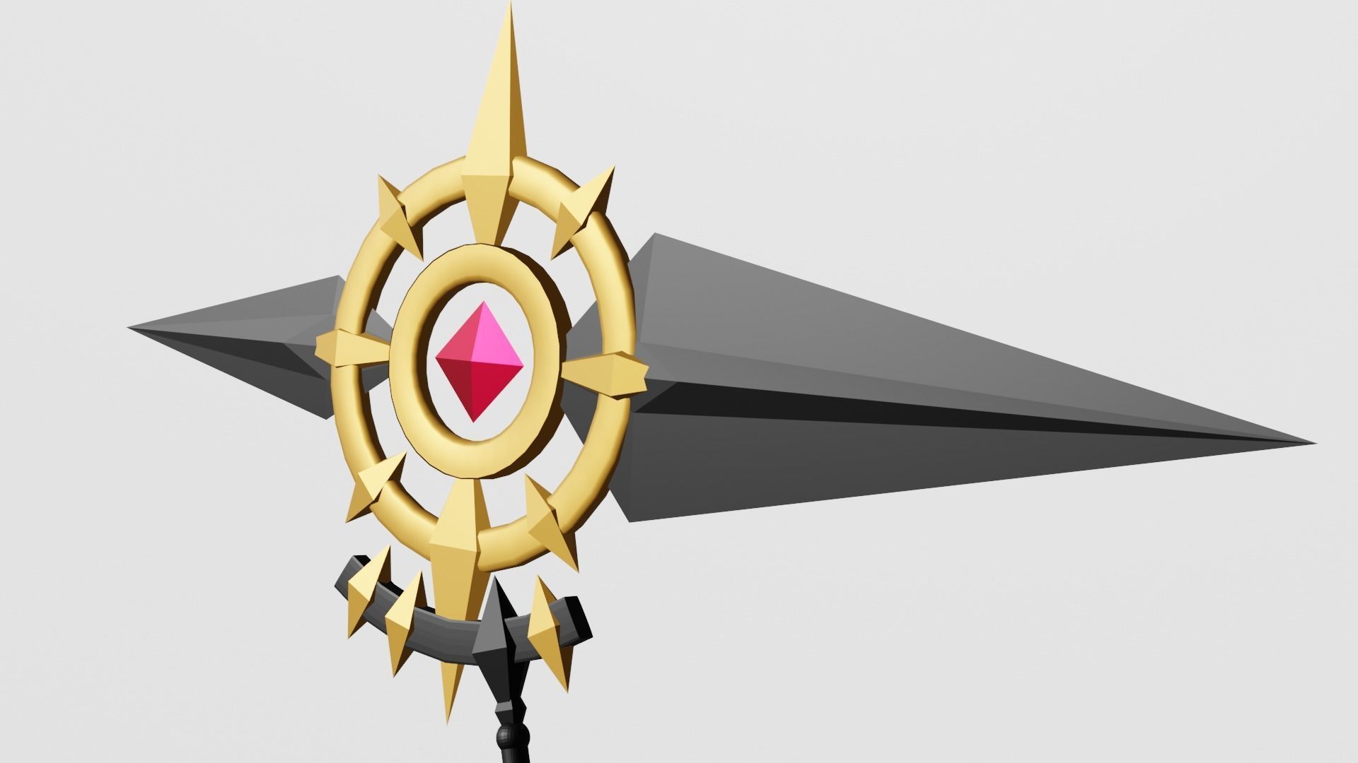 Scythe sword with star in middle free VR / AR / low-poly 3D model ...