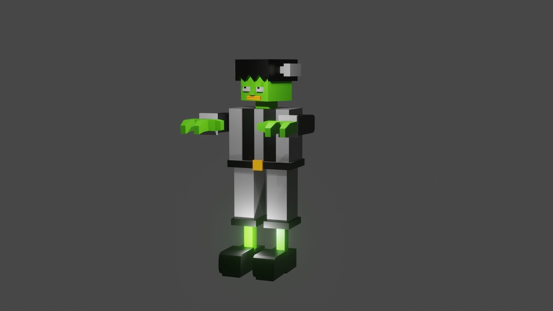 Cube Frankenstein for free free VR / AR / low-poly 3D model animated ...