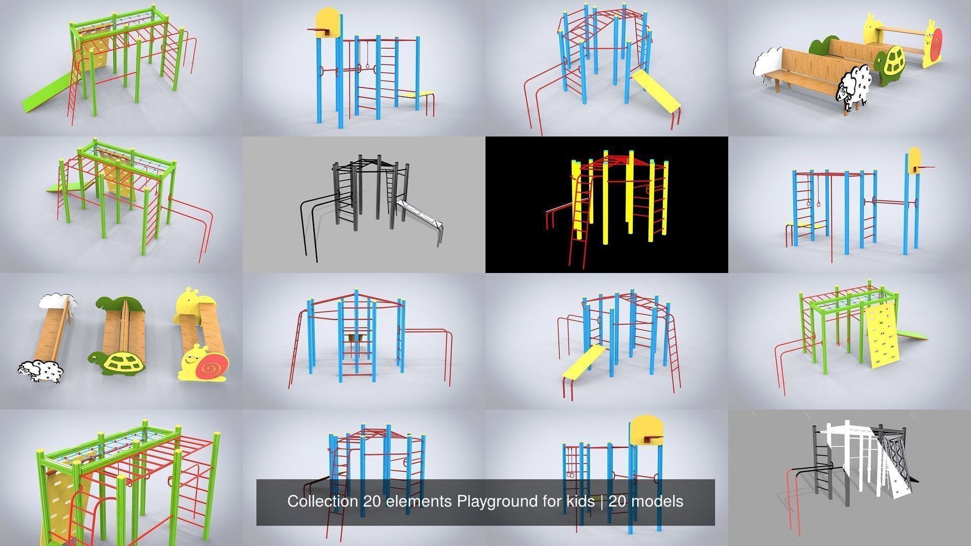 Collection 20 elements Playground for kids | CGTrader