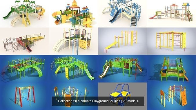 Collection 20 elements Playground for kids | CGTrader