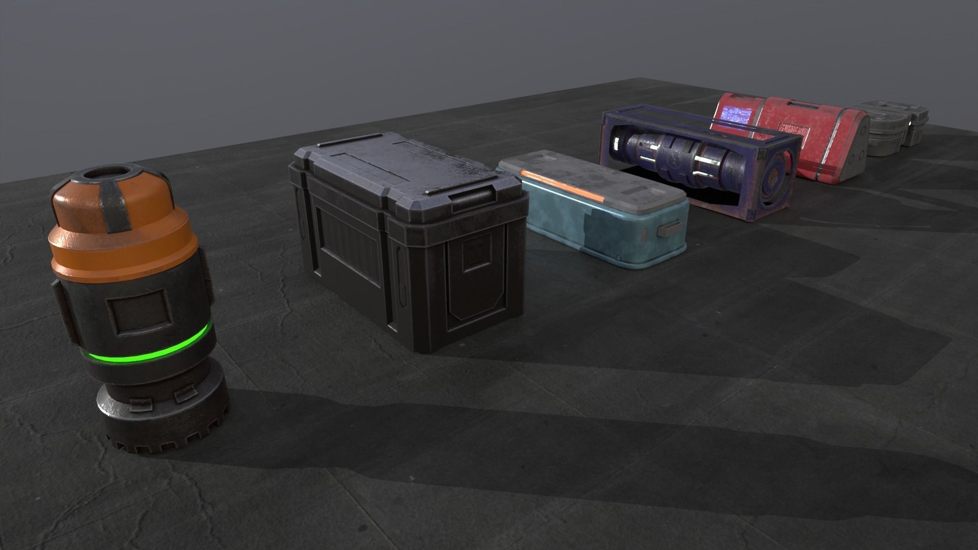 3D model Assortment of Sci-fi Props VR / AR / low-poly | CGTrader
