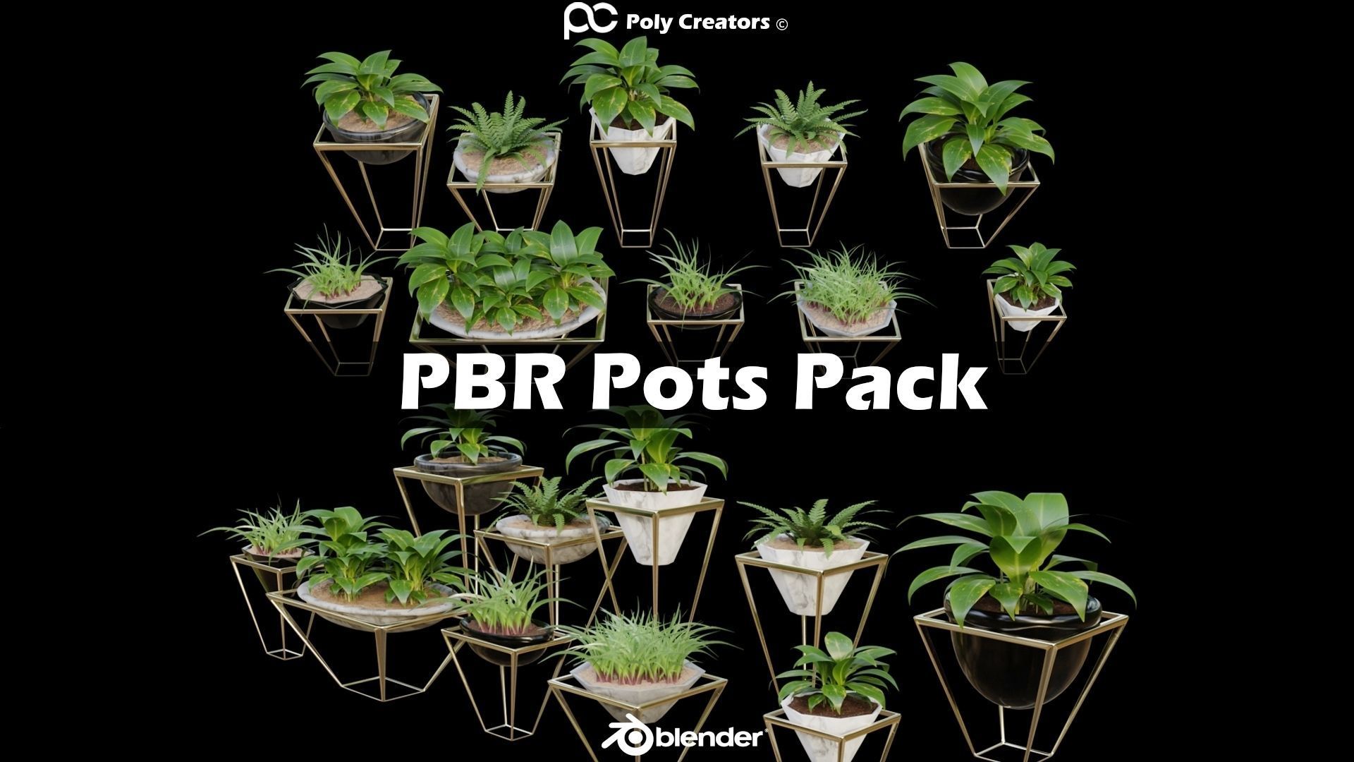 3D model Modern Pots Pack VR / AR / low-poly | CGTrader