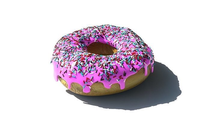 Donut with sprinkles free 3D model | CGTrader