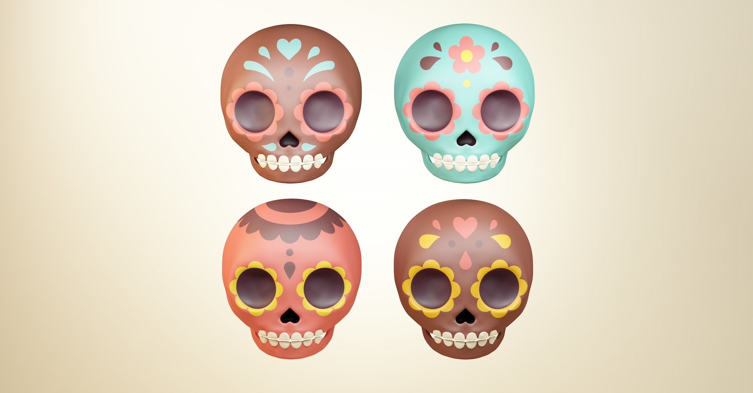 Mexican Sugar Skulls 3D model | CGTrader