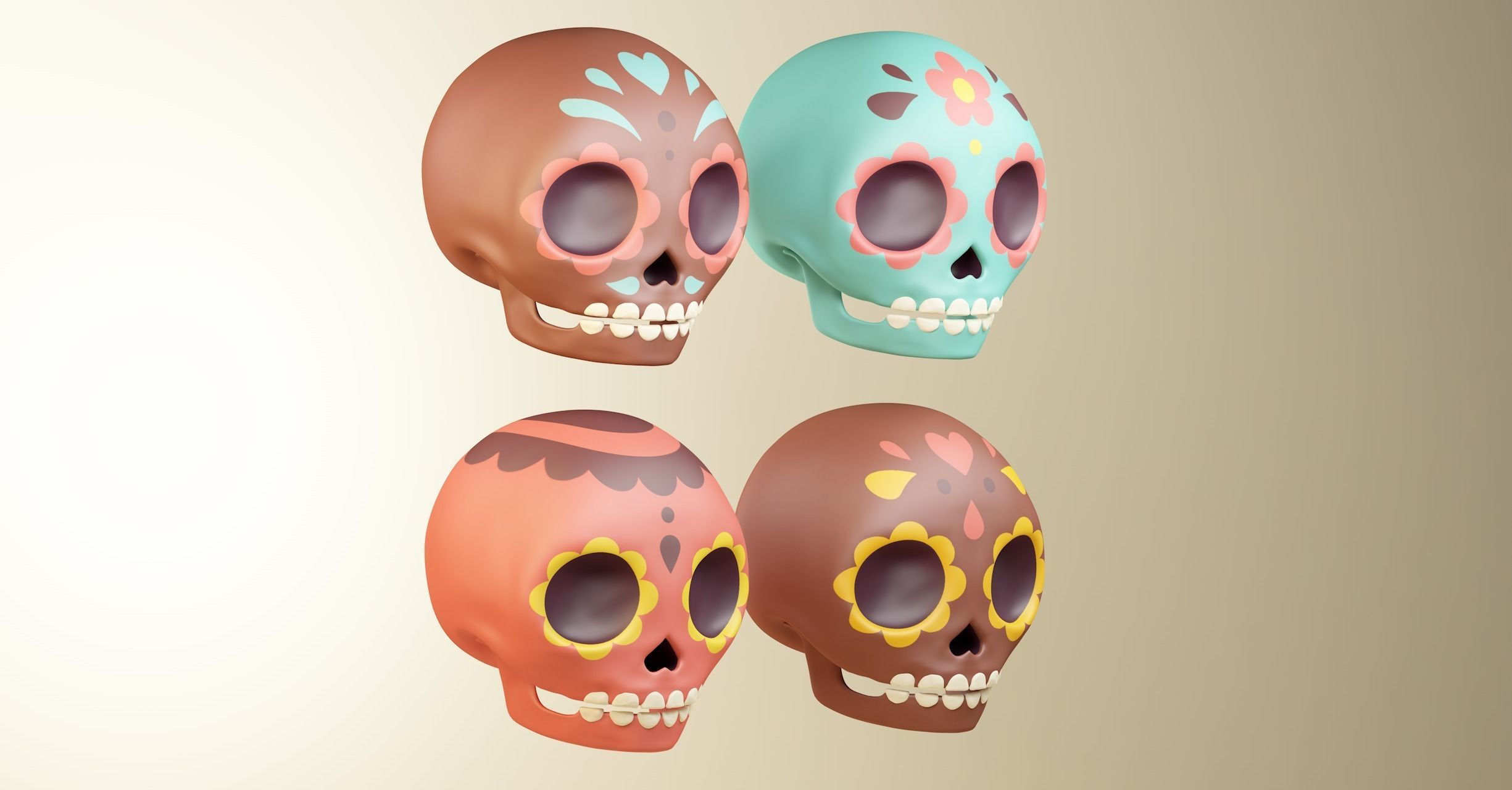 Mexican Sugar Skulls 3D model | CGTrader