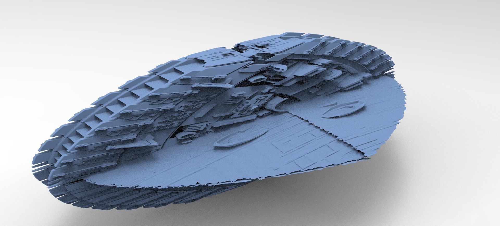 Art Deco Sci-Fi Disk Ship 1 3D model | CGTrader