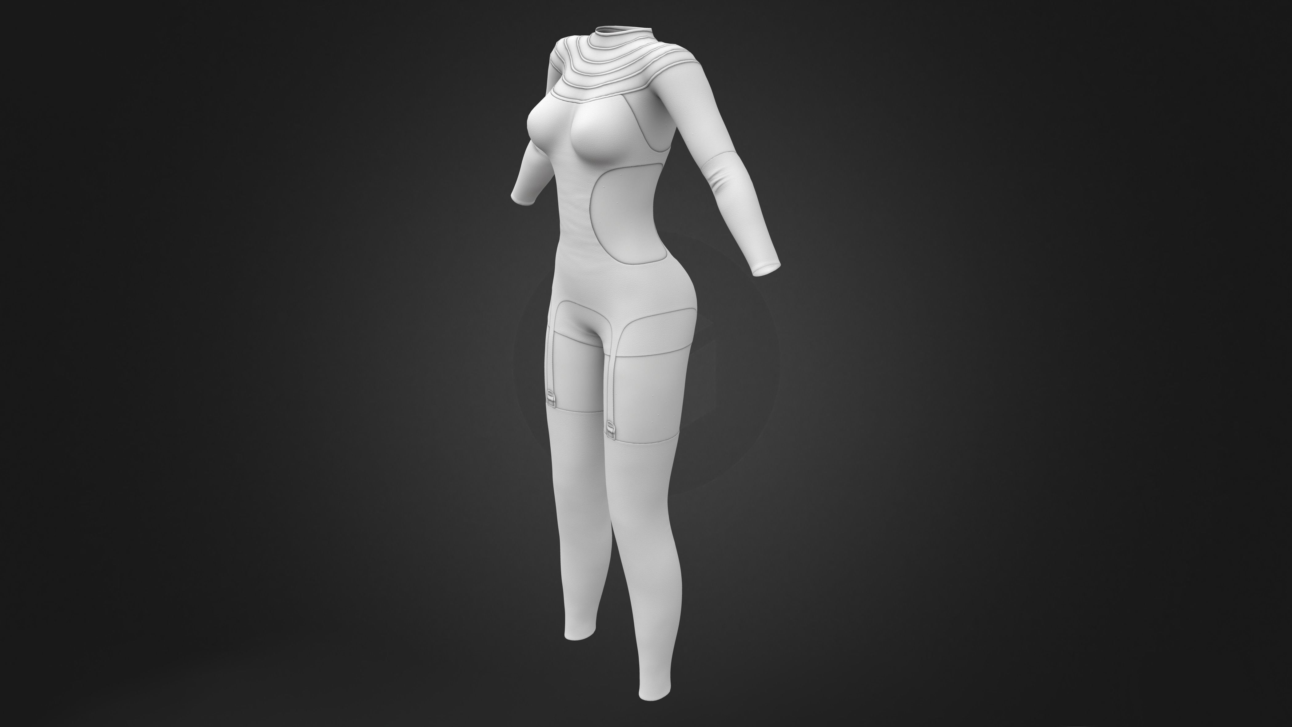 3D model Futuristic Translucent Full Body Suit VR / AR / low-poly | CGTrader