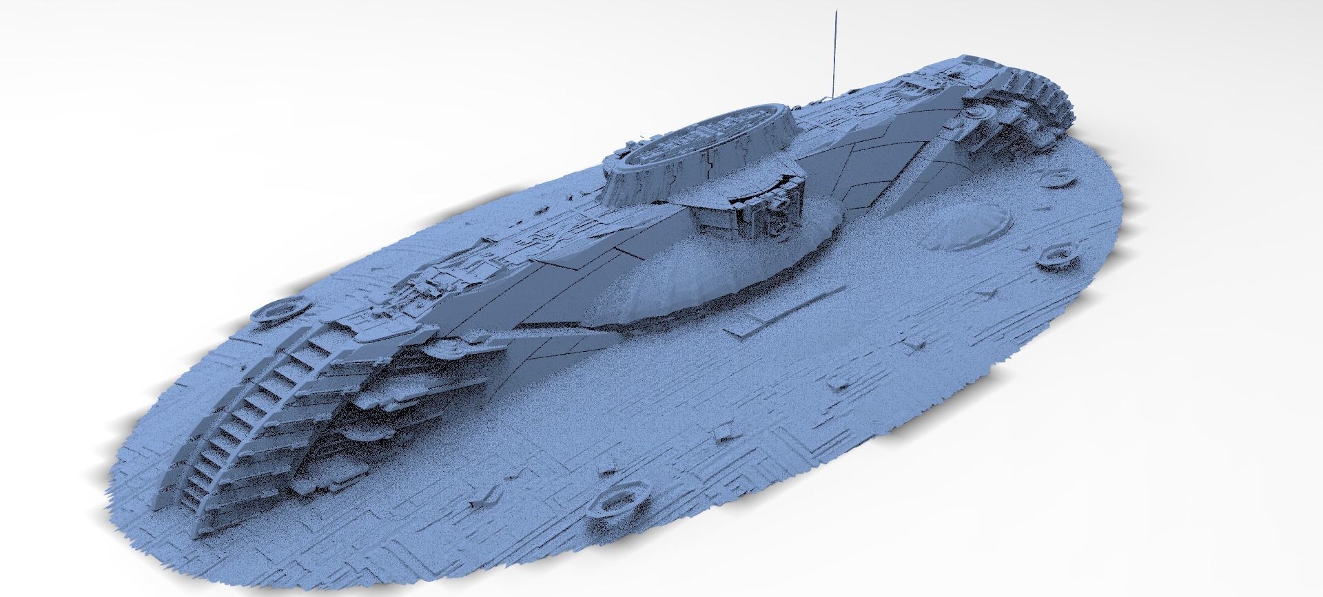 Art Deco Sci-F Mothership base 1 3D model | CGTrader