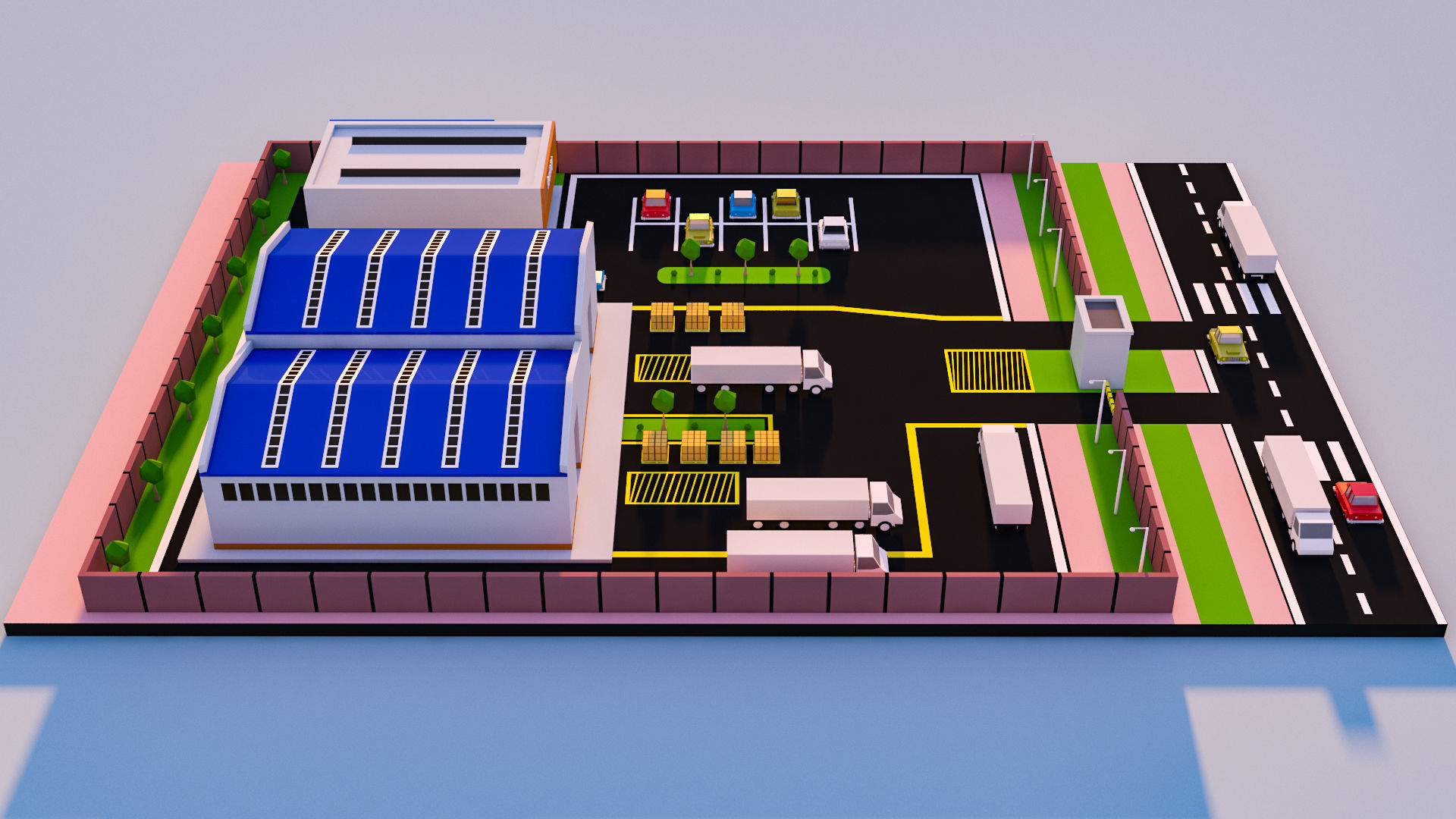 3D model Low Poly factory- Low Poly Assets Low-poly 3D model VR / AR ...