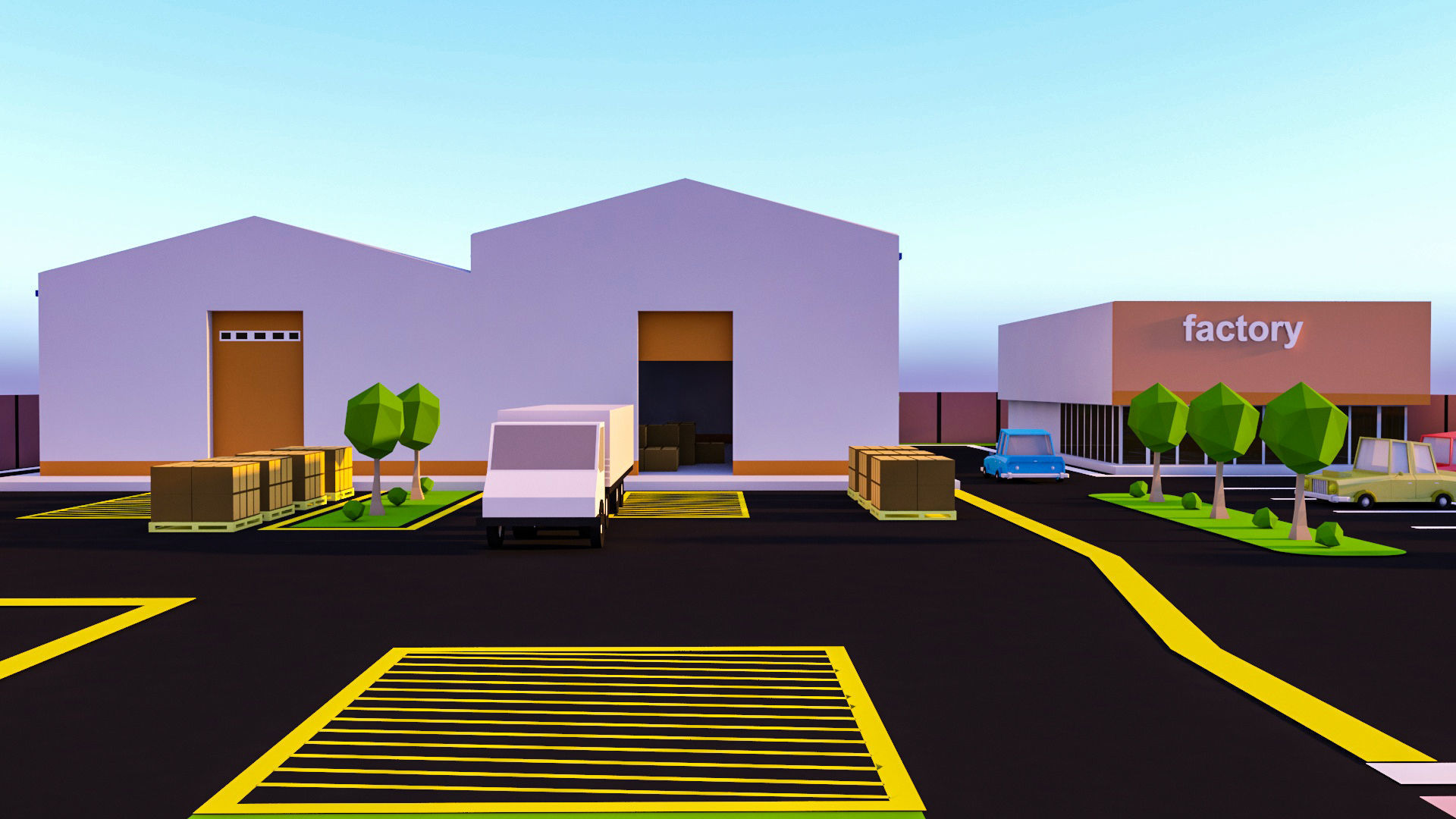3D model Low Poly factory- Low Poly Assets Low-poly 3D model VR / AR ...