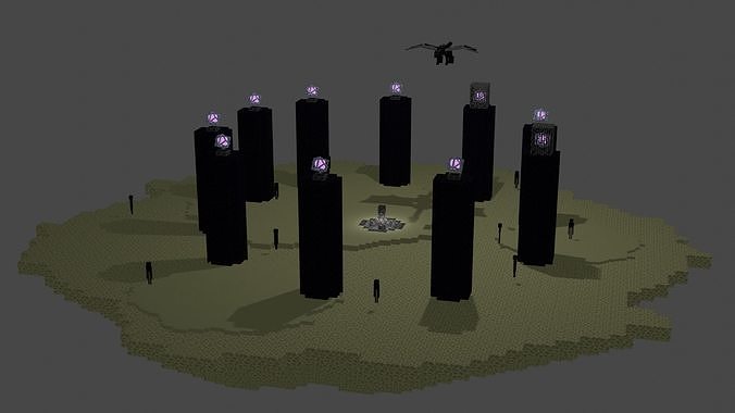 A Minecraft Dimension - The End free 3D model rigged | CGTrader