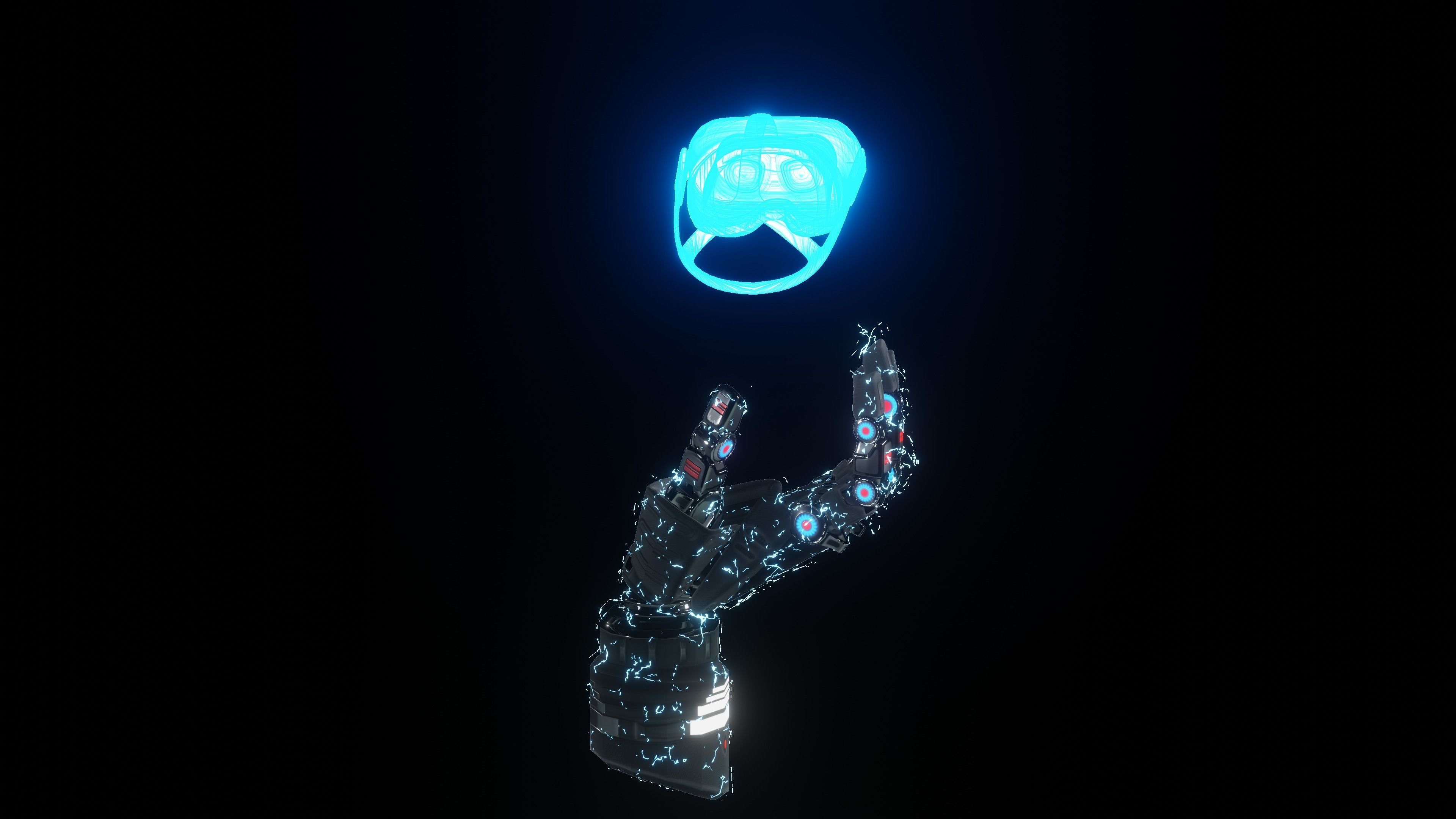 Sci-Fi Hand And VR headset 3D model animated rigged | CGTrader