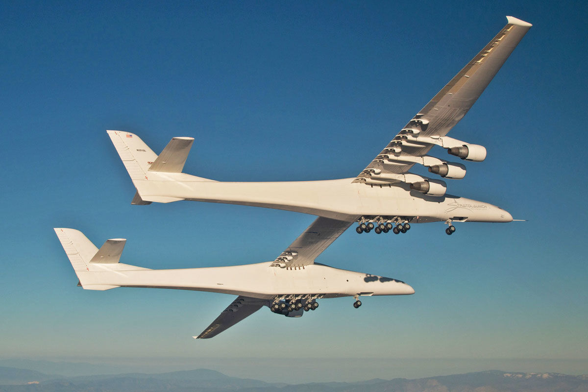 Stratolaunch fighter jet flying 3D model | CGTrader