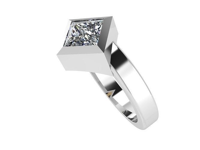 Rhombus Diamond Shape Ring 0477 3D model 3D printable | CGTrader