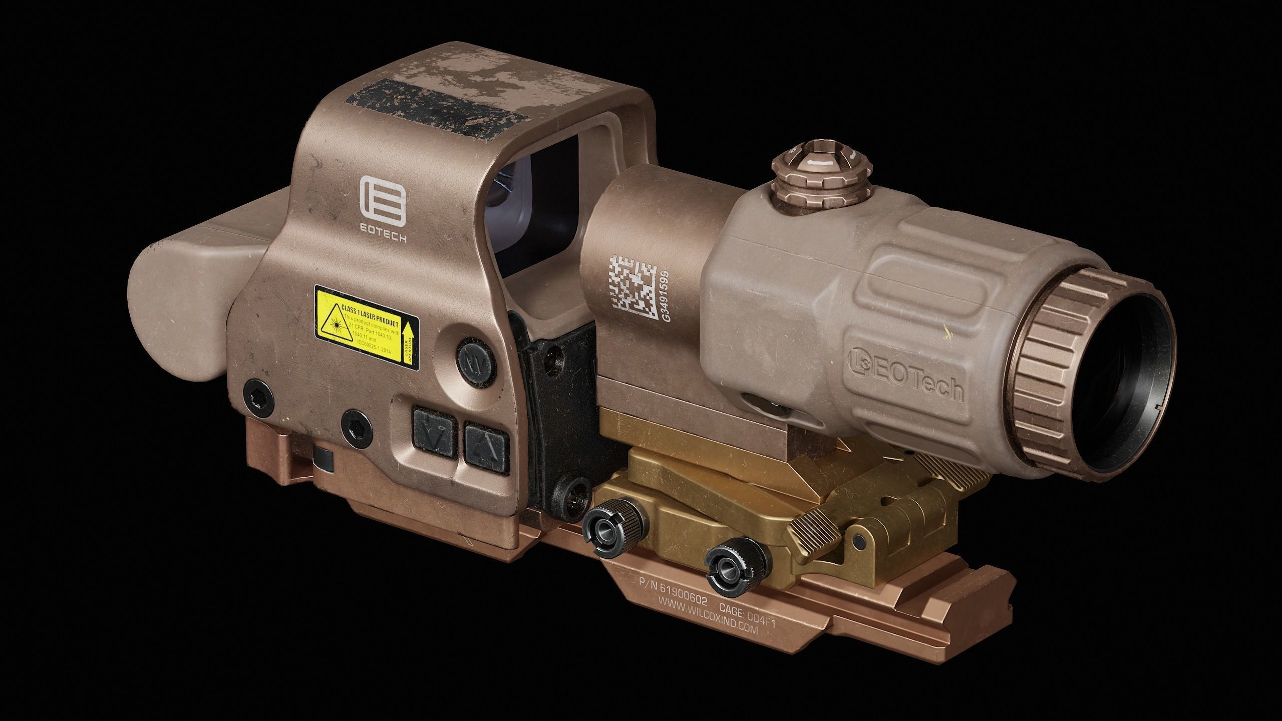 3D model Eotech Exps3 - Wilcox Mount VR / AR / low-poly | CGTrader