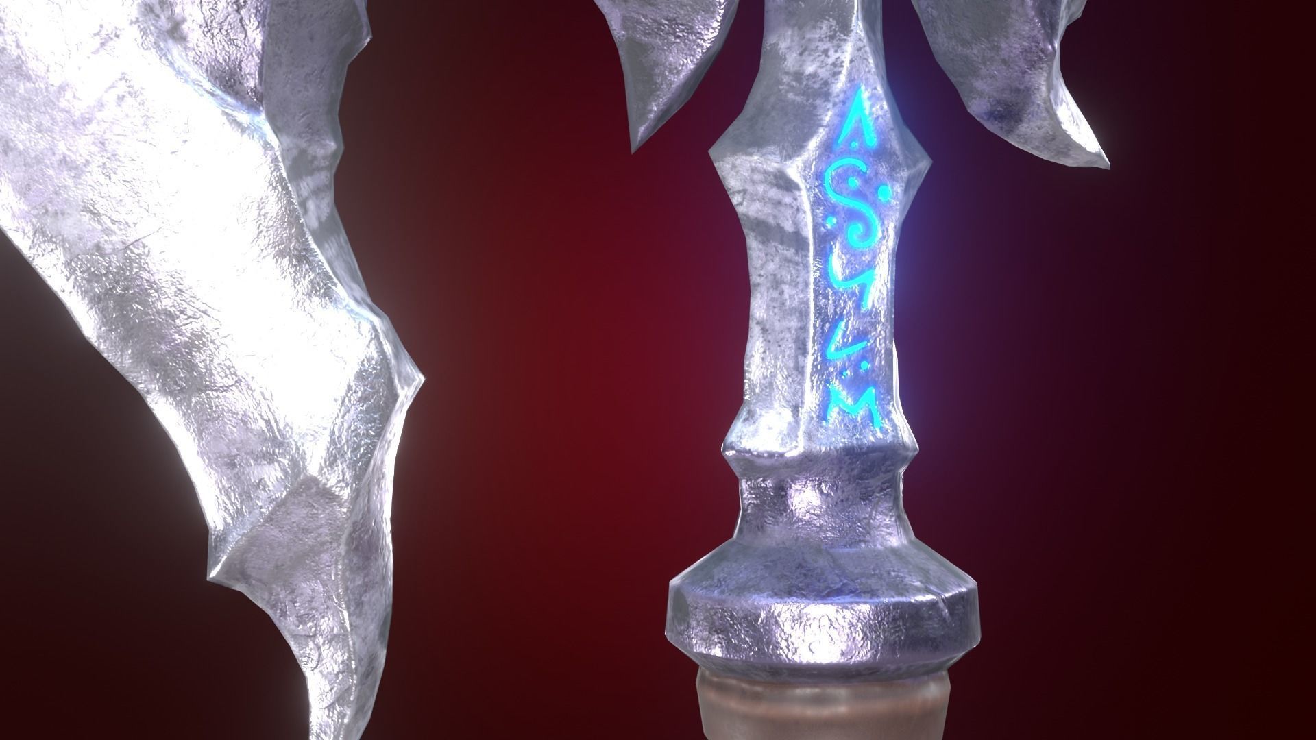 3D model Fantasy Stylized Axe Game Ready Melee Weapon VR / AR / low ...