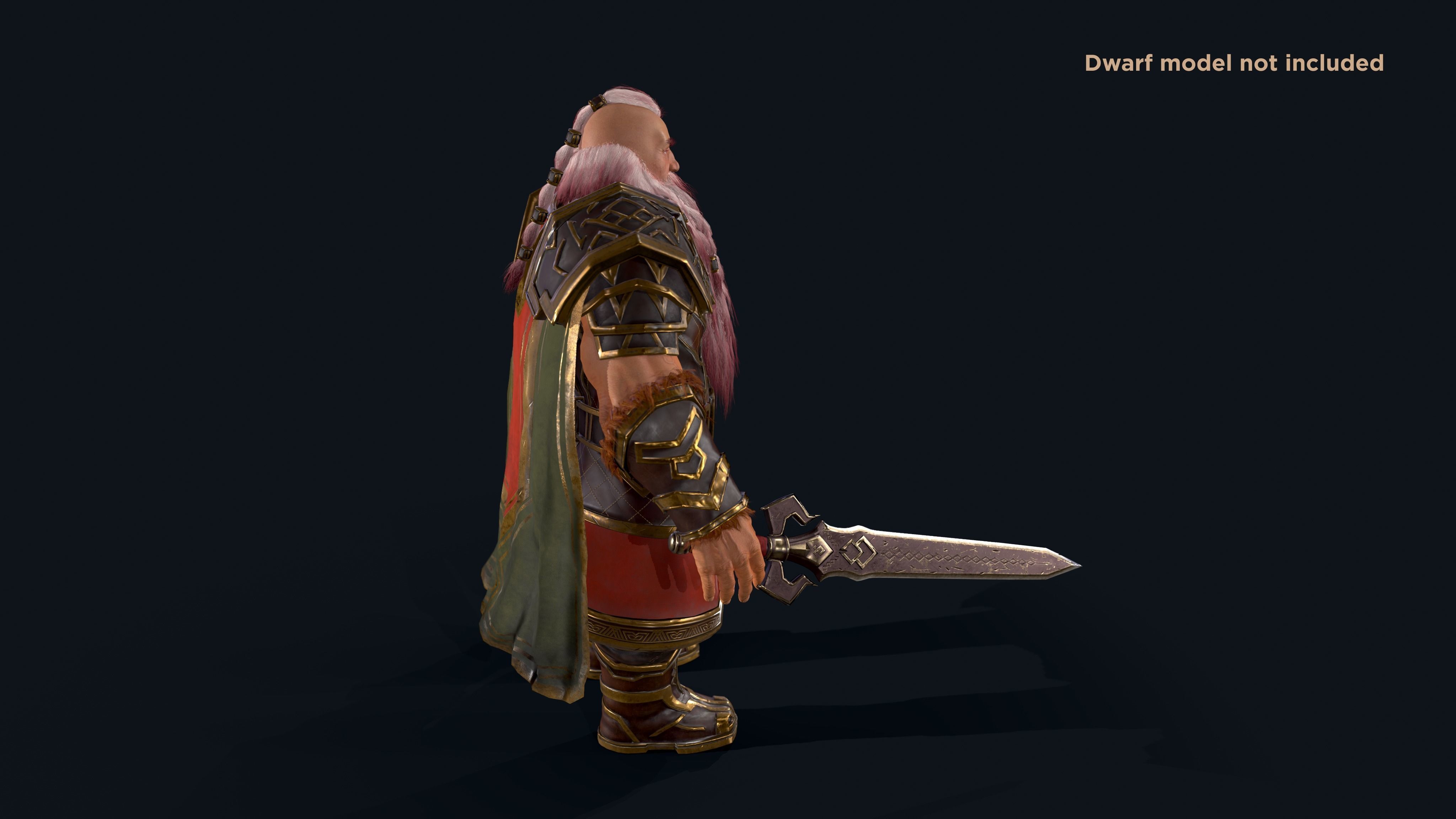 3D model Dwarf sword VR / AR / low-poly | CGTrader