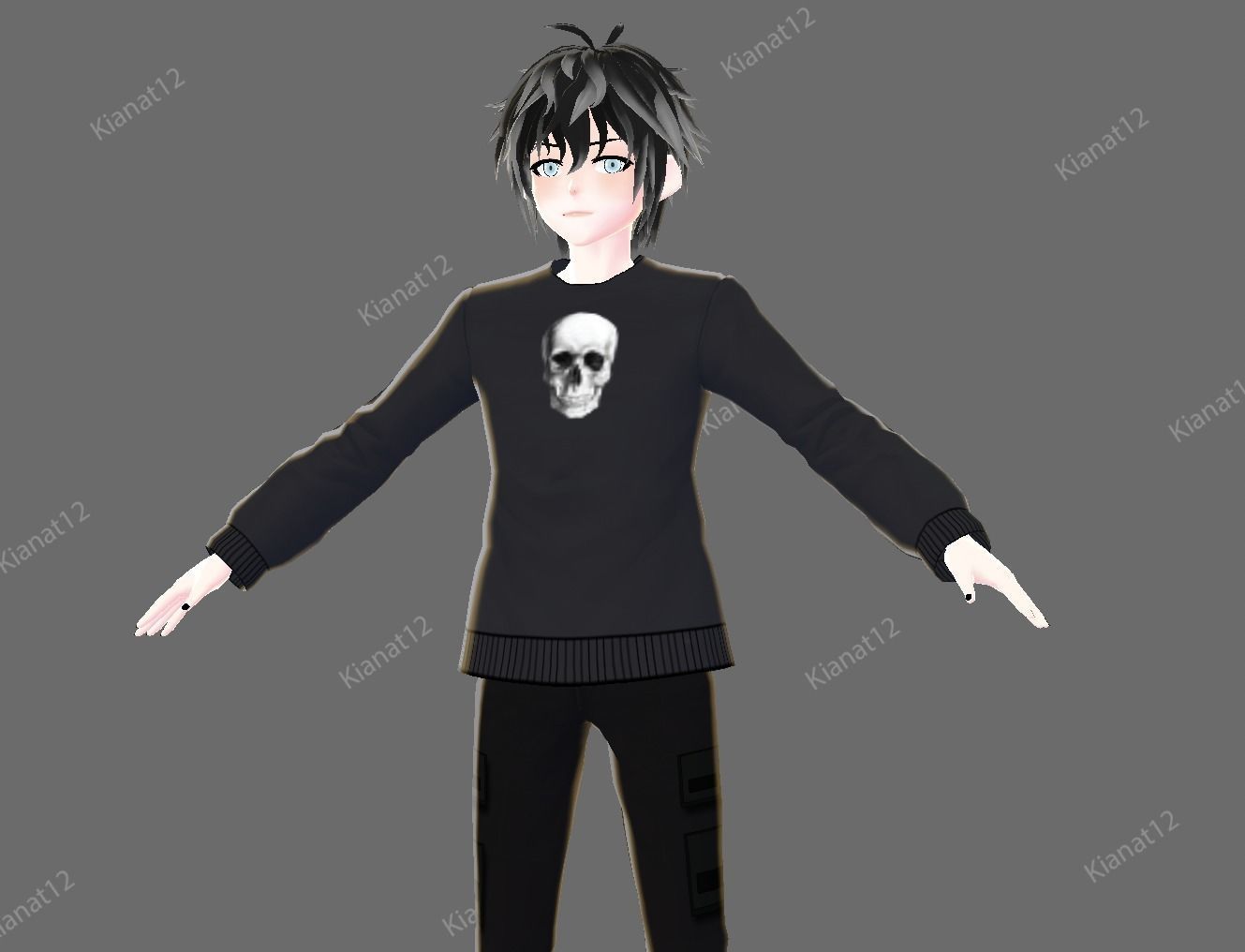 3D model 3d anime male avatar for vrchat and for gaming VR / AR / low ...